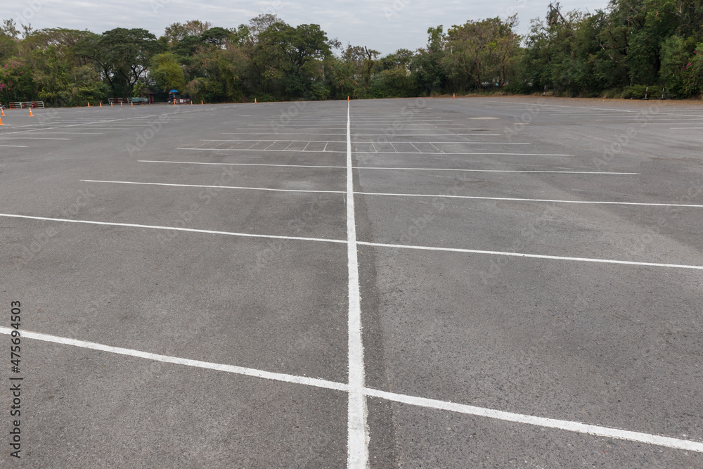 car park empty. outdoor of parking garage with car and vacant parking ...