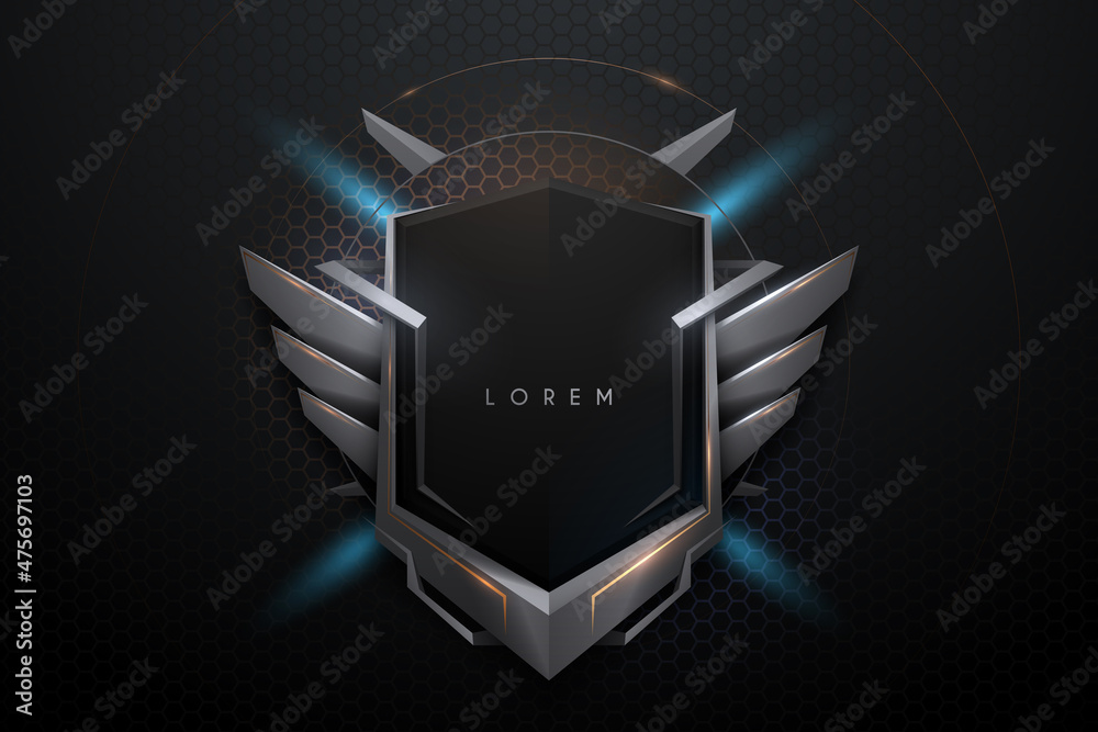 Metal technology badge template with light effect Stock Vector | Adobe ...