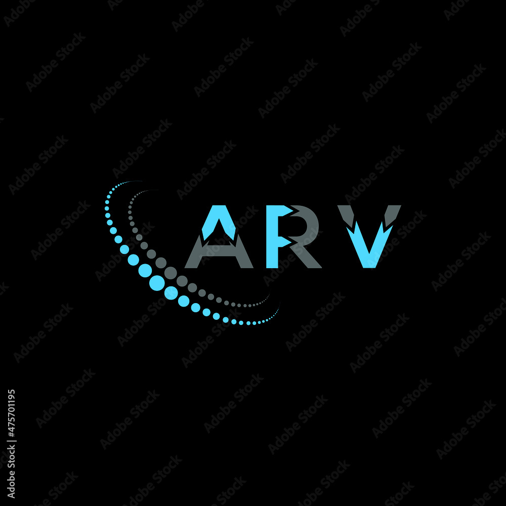 Vecteur Stock ARV letter logo design on black background.ARV creative ...