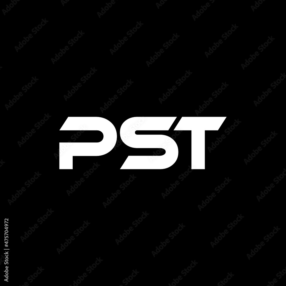 PST letter logo design with black background in illustrator, vector ...