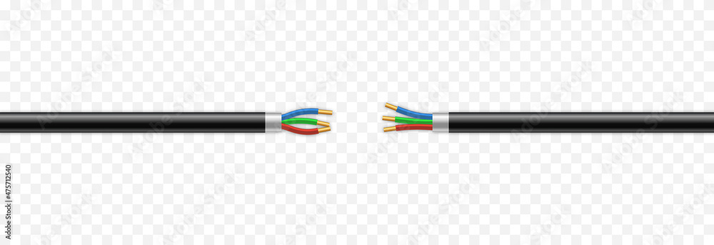 Realistic vector isolated wires. Wire PNG, Broken wires PNG, network ...