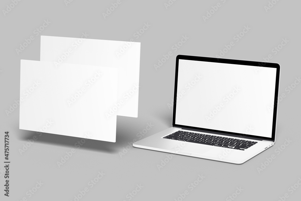 Laptop,and Mobile Phone Mockup. Digital devices screen template vector ...