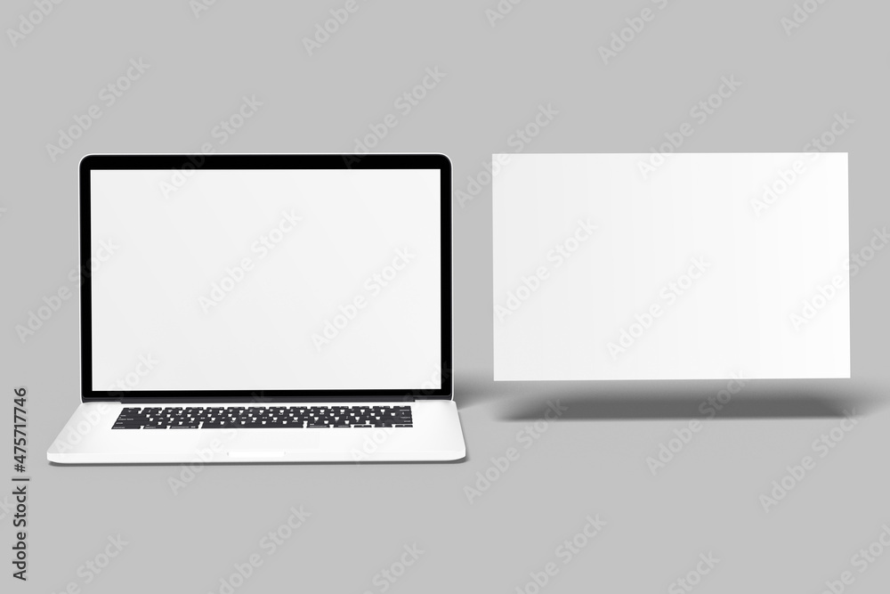 Laptop,and Mobile Phone Mockup. Digital devices screen template vector ...