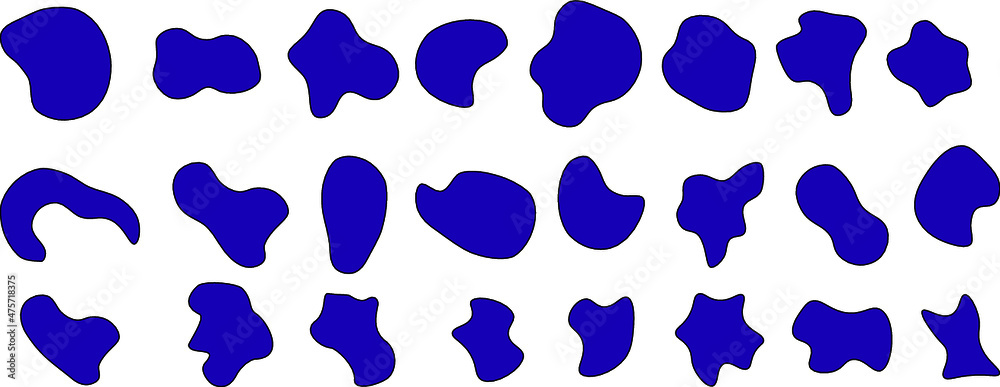 Amorphous Shapes Set Vector. Blotch Shape Collection on white ...