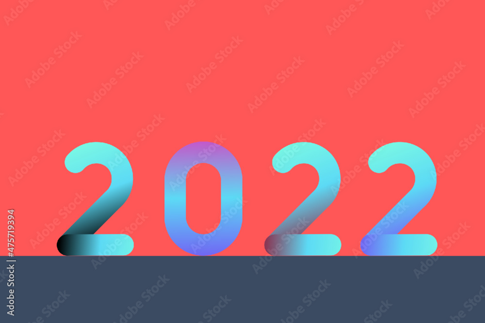 the 2022 Vectors with aquatic colors with simple numbers and simple ...