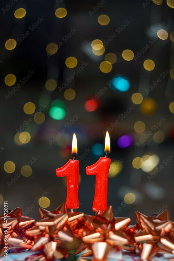 Number 11 Joyful greeting card for birthdays or anniversaries. This ...