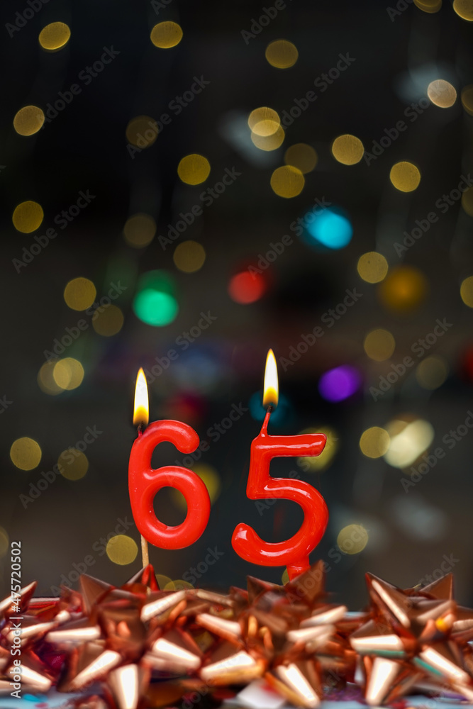 Number 65 Joyful greeting card for birthdays or anniversaries. This ...