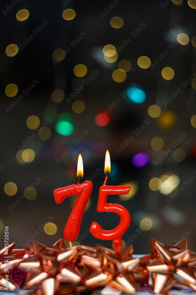 Number 75 Joyful greeting card for birthdays or anniversaries. This ...