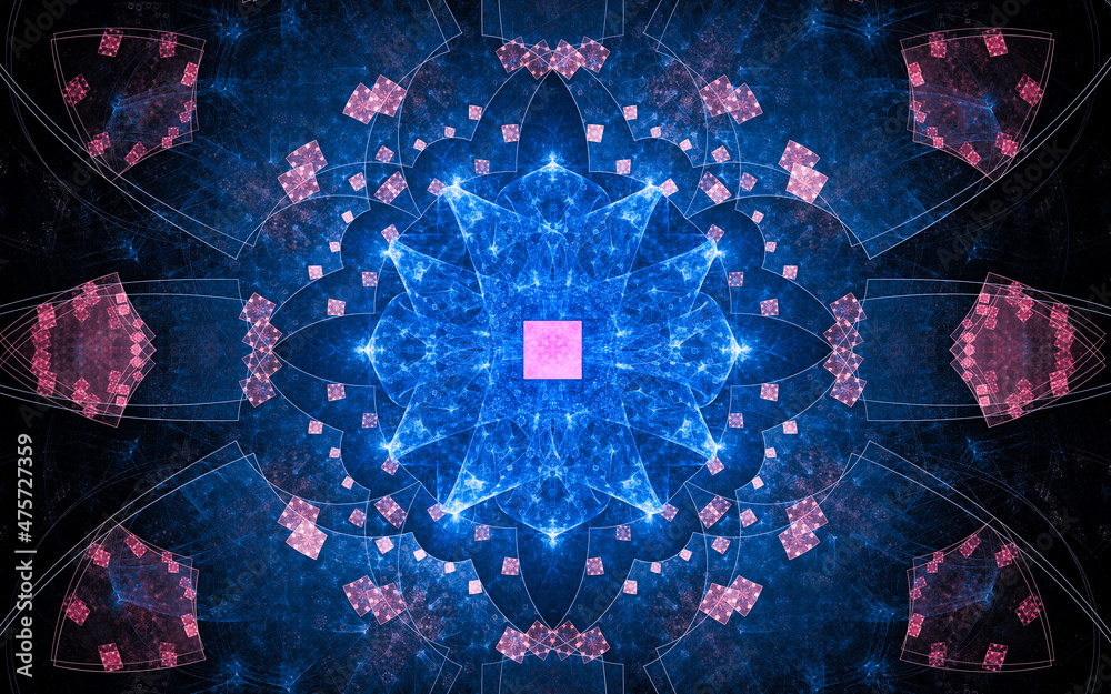 abstract illustration of a computer generated fantastic flower of ...