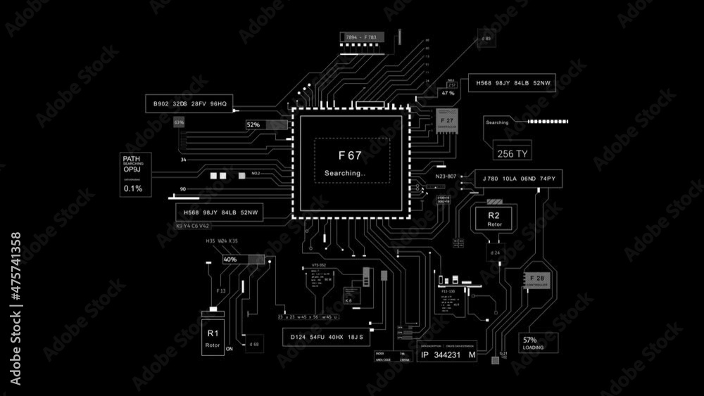 Technological motherboard electrical circuit HUD.PNG Alpha.Infographic ...