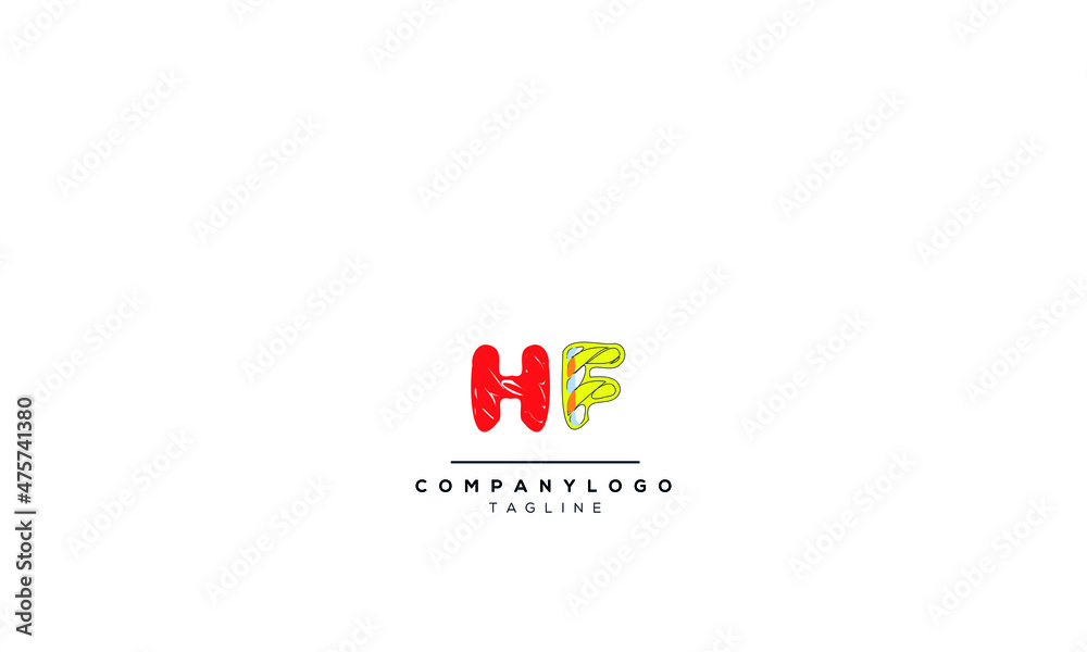 Alphabet letters Initials Monogram logo HF, HF INITIAL, HF letter Stock ...