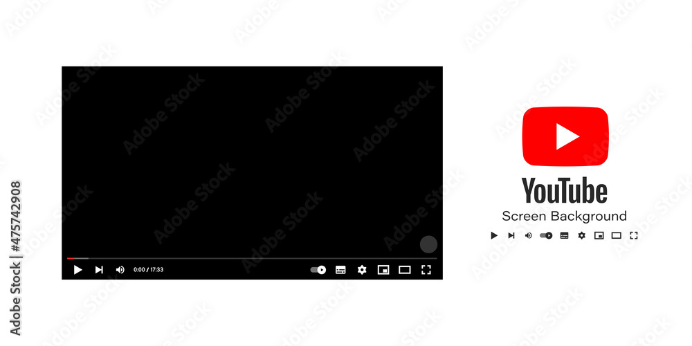 Youtube video display frame background. Popular social media service ...