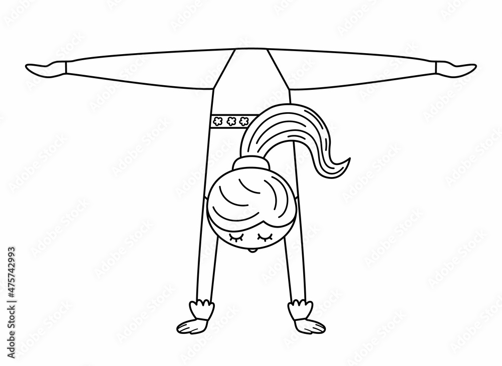 Gymnastics Clipart Black And White Handstand