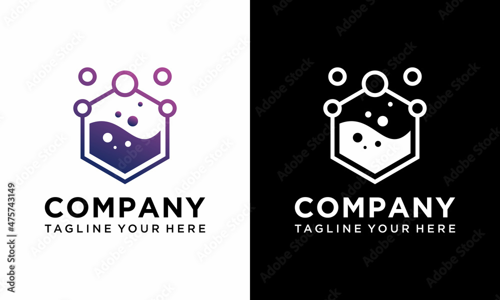 Molecular Lab Logo Template, CBD Labs, Chemistry logo, Hexagonal Logo ...
