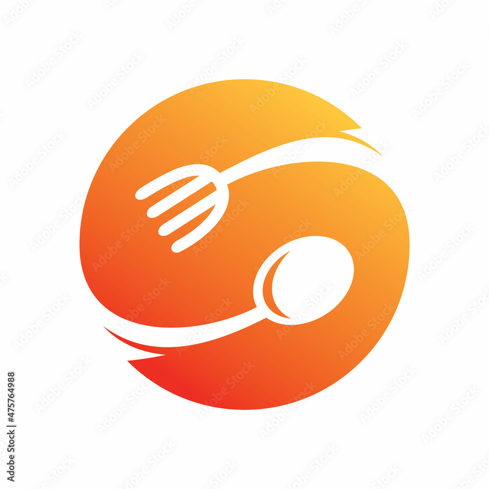 circle ful color restaurant food logo design Stock Vector | Adobe Stock