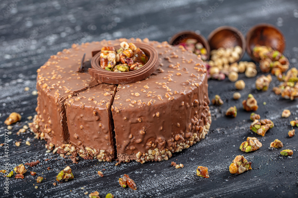 Chocolate birthday cake with croquant. Age Cakes Chocolate Caramel ...