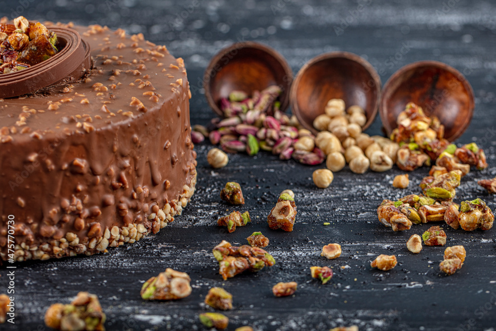 Chocolate birthday cake with croquant. Age Cakes Chocolate Caramel ...