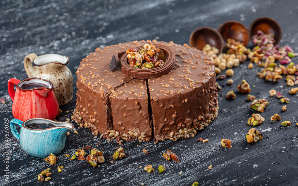 Chocolate birthday cake with croquant. Age Cakes Chocolate Caramel ...