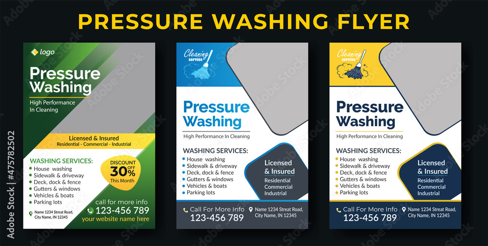 Pressure and Power Washing Flyer template, window washing flyer Deck ...