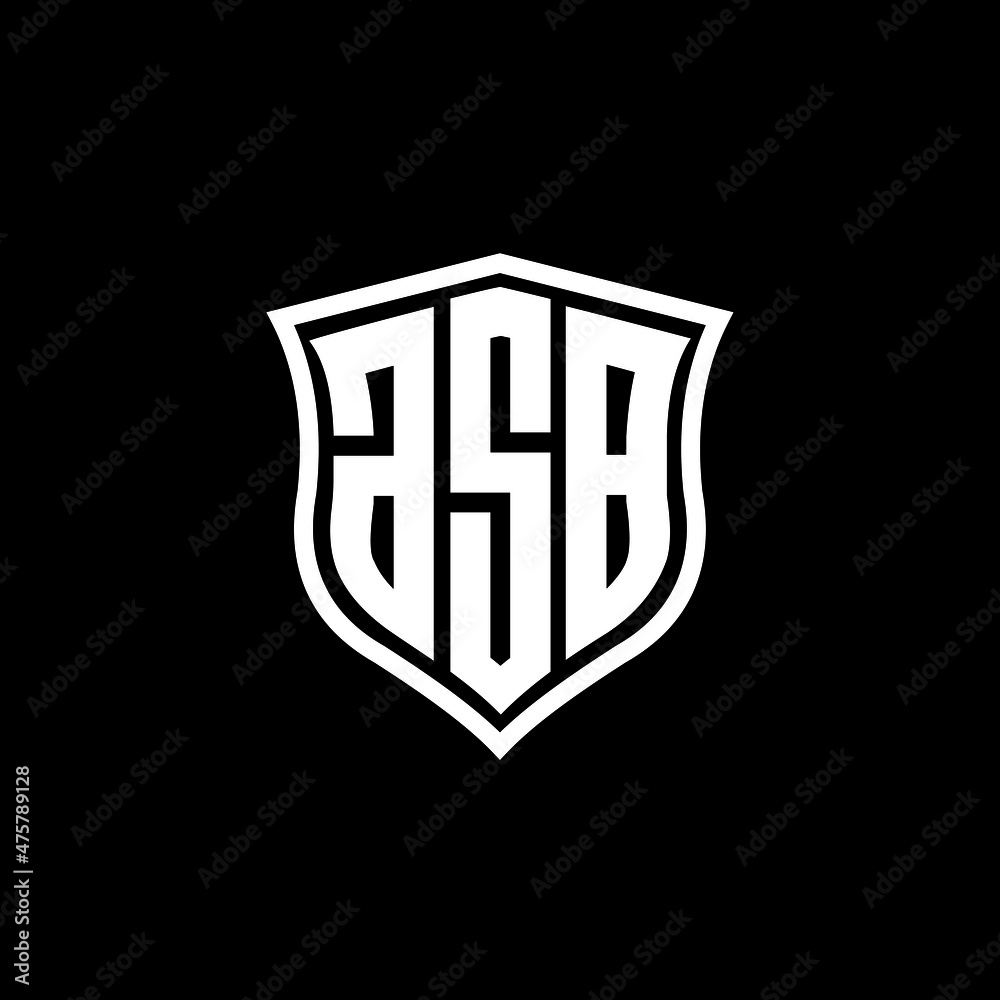 GSB letter logo design with black background in illustrator, vector ...