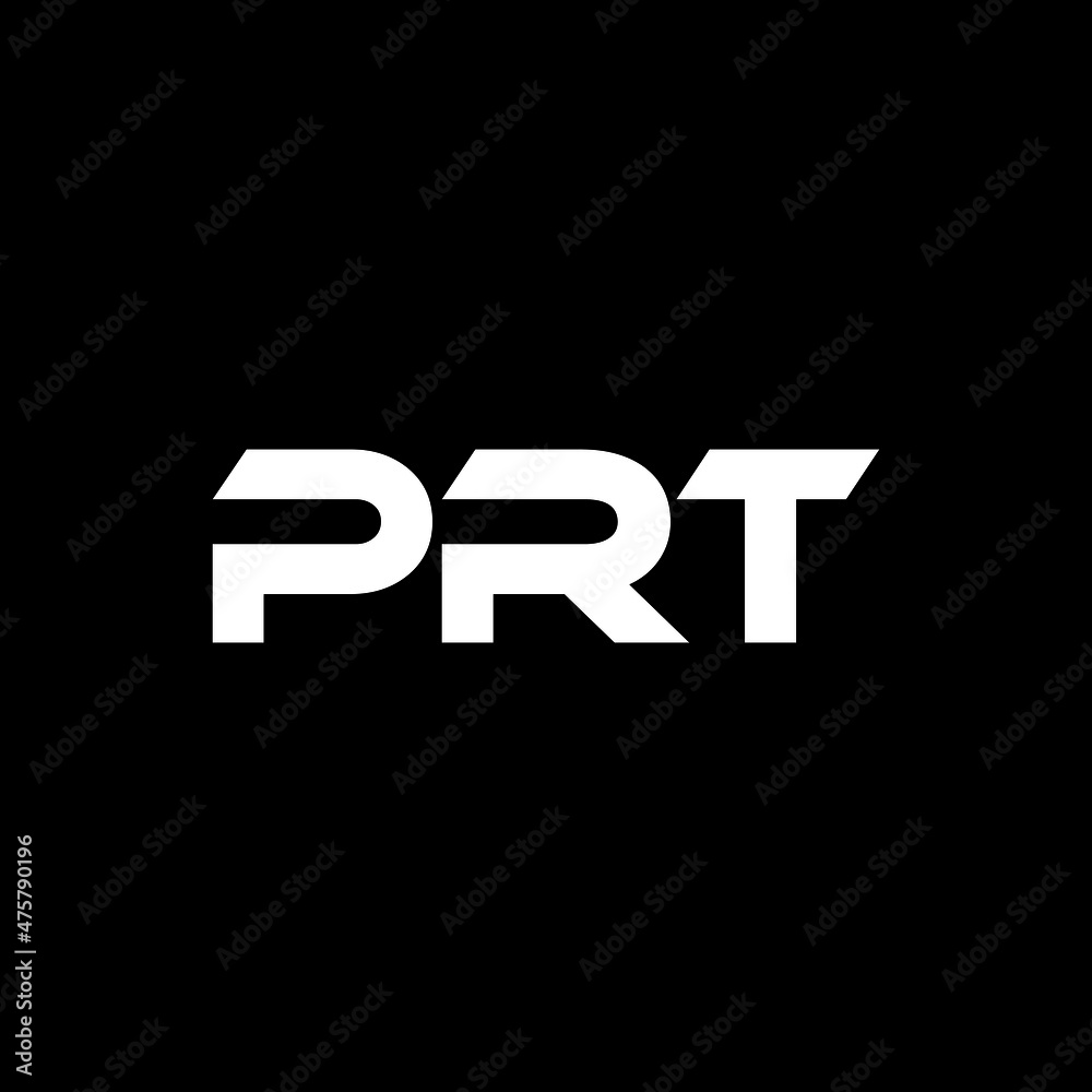 PRT letter logo design with black background in illustrator, vector ...