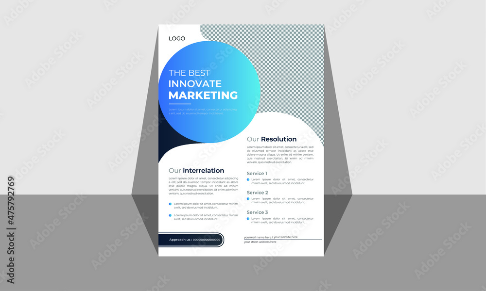 Business flyer design template layout, Geometric shape Flyer Circle ...