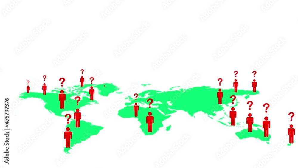 Global Question or World Problem Concept. Men symbol with question mark ...