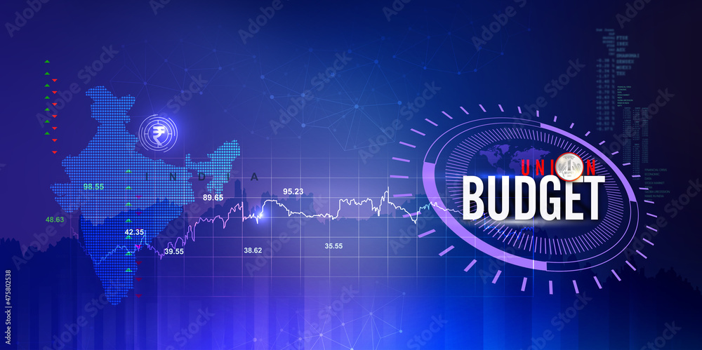 India Union Budget, India economy, finance background, Indian rupee ...