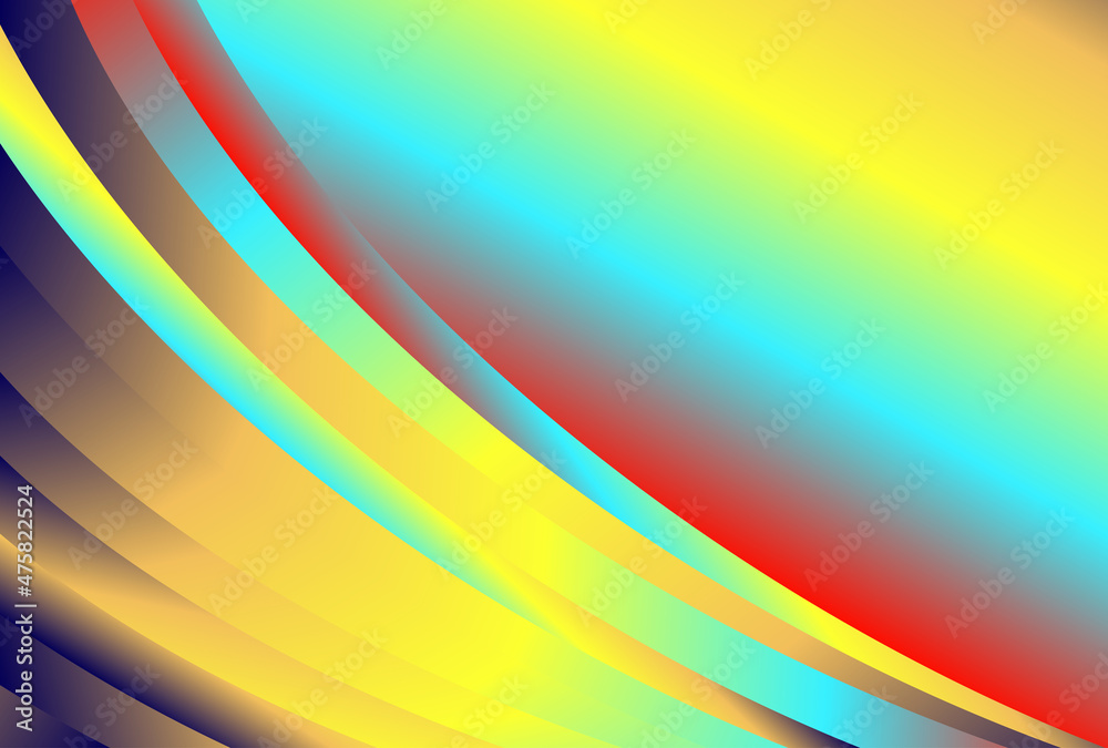 Abstract Red Yellow and Blue Gradient Curved Background Stock Vector ...
