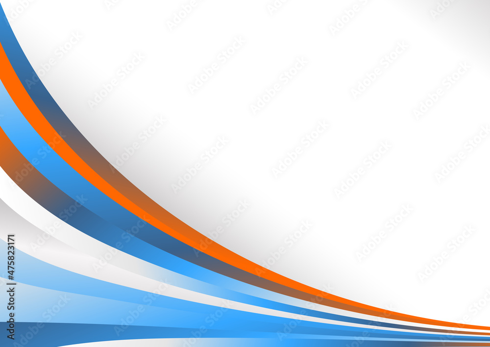 Blue Orange and White Blank Visiting Card Design Background Stock ...