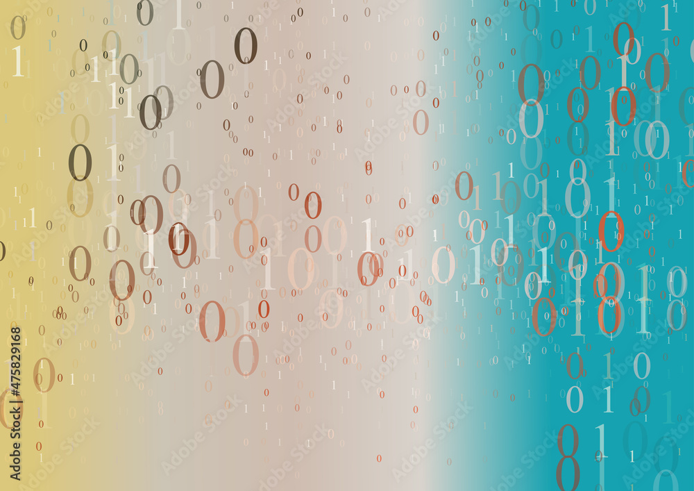 Binary Numbers One and Zero on Blue and Brown Gradient Background Vector Eps Stock Vector ...