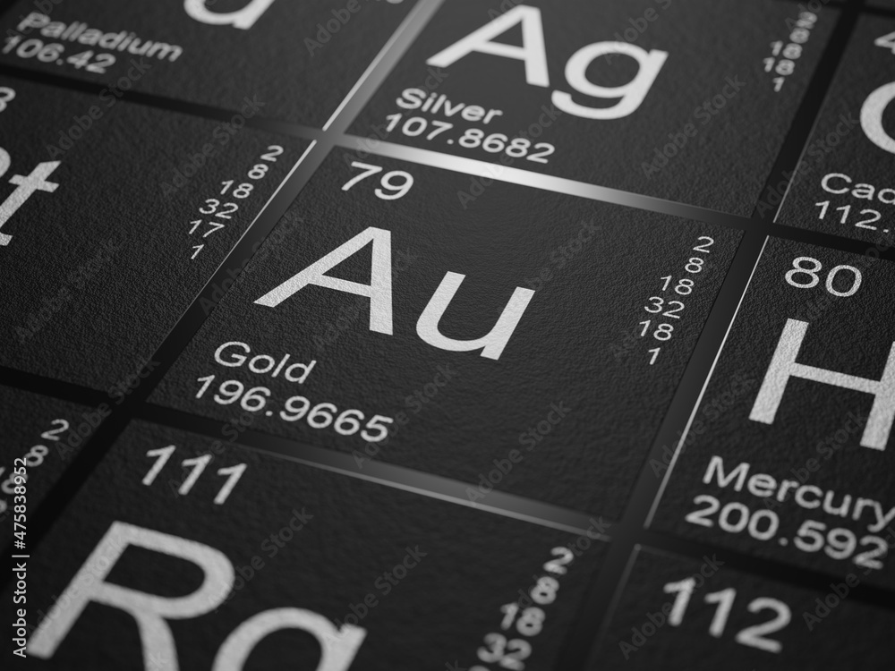 Gold element from the periodic table black design Stock Illustration ...