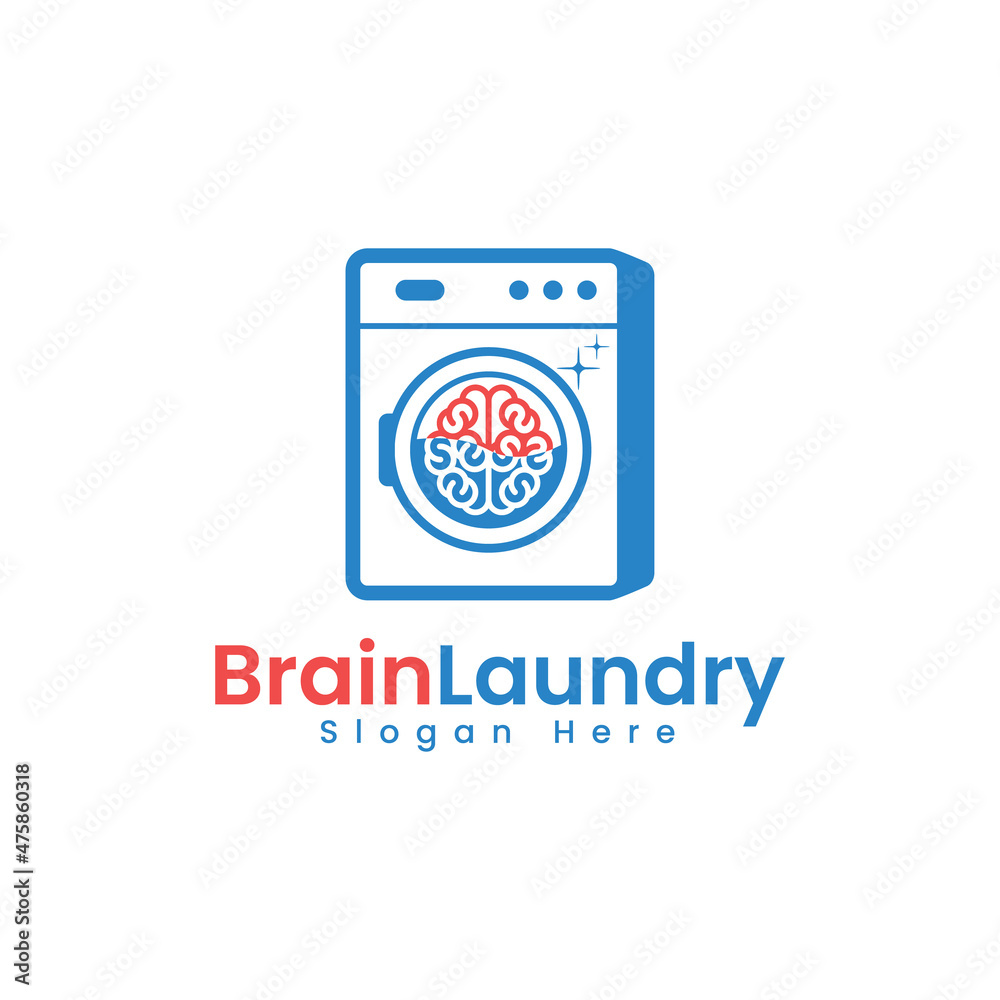 Vector brain laundry logo, suitable for laundry, cleaning service, health, medical or anything ...