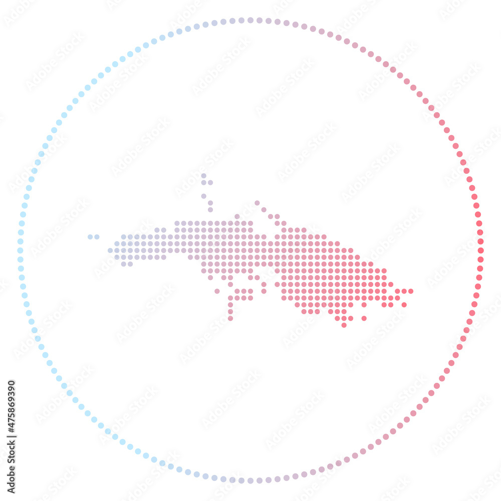 Saint Thomas digital badge. Dotted style map of Saint Thomas in circle ...