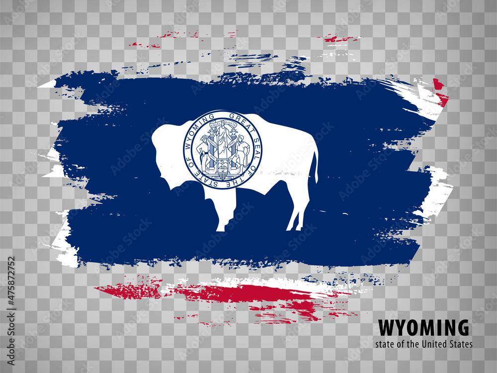 Flag of Wyoming from brush strokes. United States of America. Flag ...