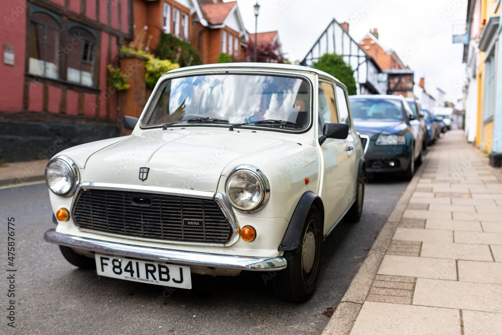 Woodbridge Suffolk UK August 02 2021: A classic 1989 Austin Mini 1000 ...