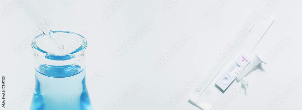 Blue liquid pipette and bottle see lab images,Rapid antigen self test ...