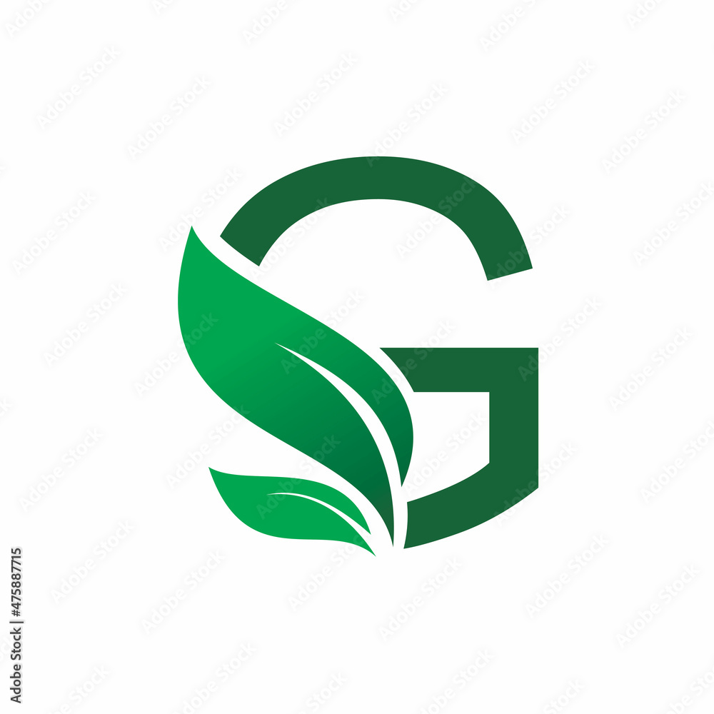 green nature leaf letter g logo design Stock Vector | Adobe Stock