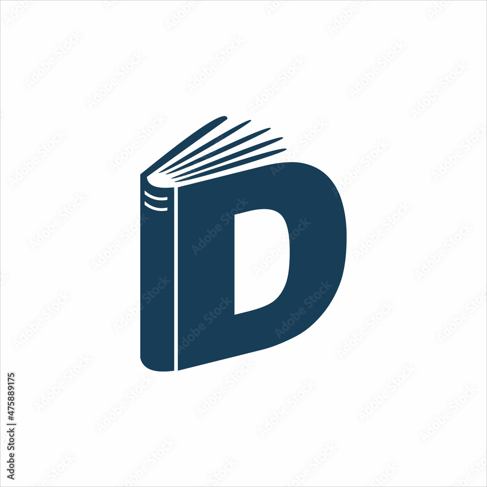 initial letter d book logo design Stock Vector | Adobe Stock