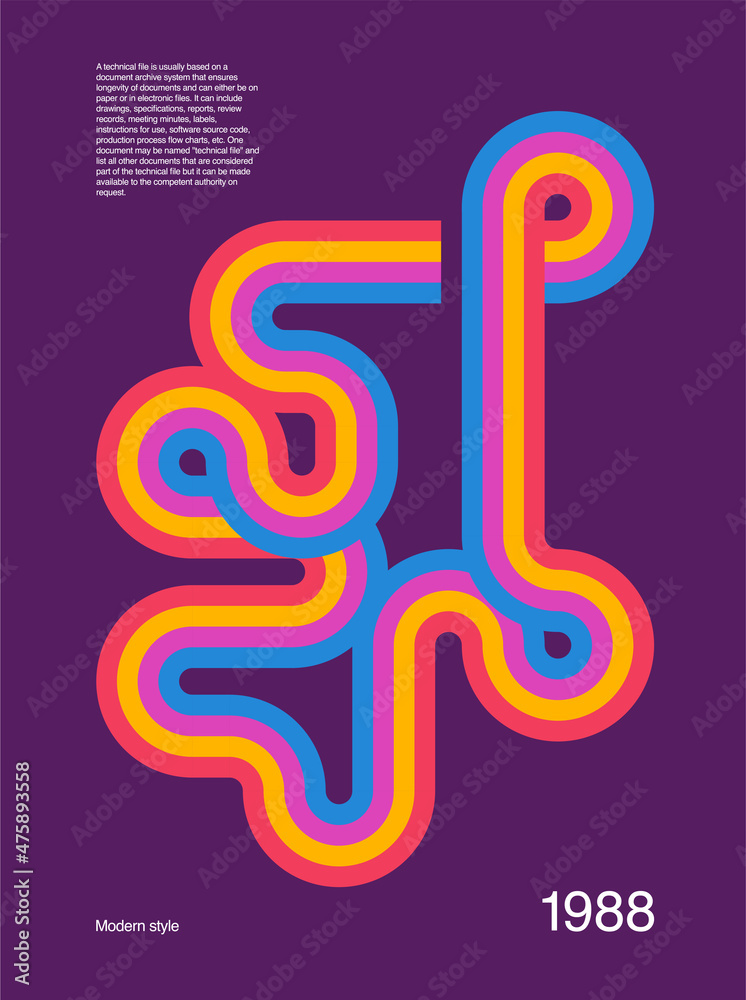 Vintage Backgrounds from the 1980s, Retro Colors, modern style poster ...