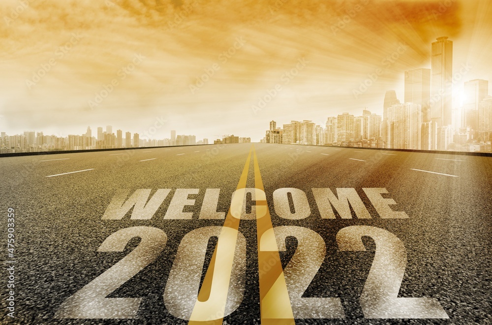 welcome 2022 new year illustration concept future Stock Photo | Adobe Stock