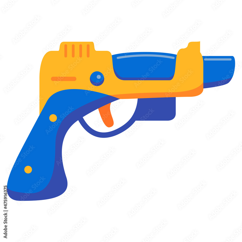 Futuristic weapon.Cartoon gun blaster.Laser weapon. Child pistol ...