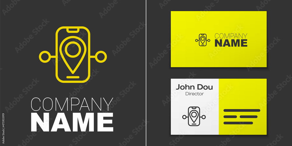 Vecteur Stock Logotype line Route location icon isolated on grey ...