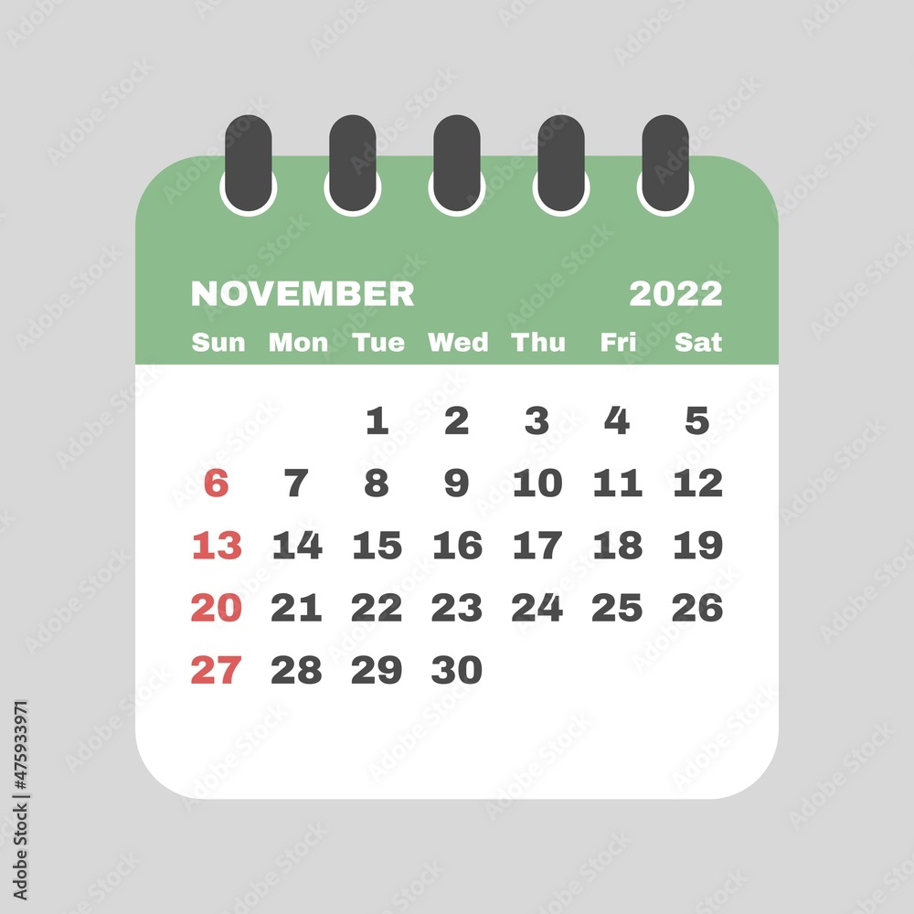 2022 calendar. monthly 2022 calendar. simple calendar 2022. november ...