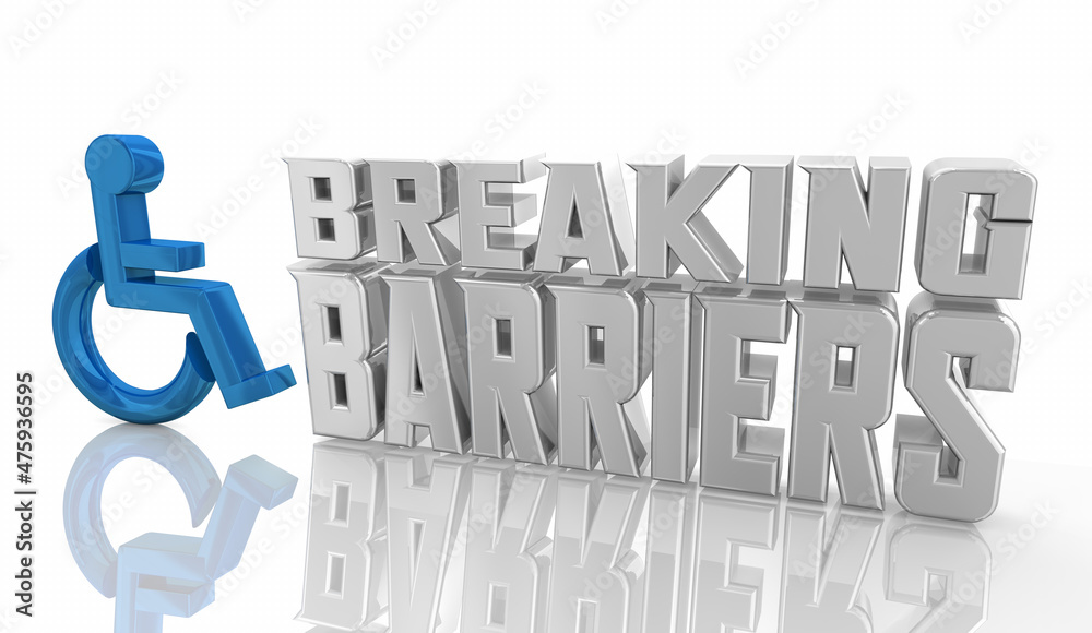 Breaking Barriers Wheelchair Symbol Handicapped Disabled Accessibility 3d Illustration Stock ...
