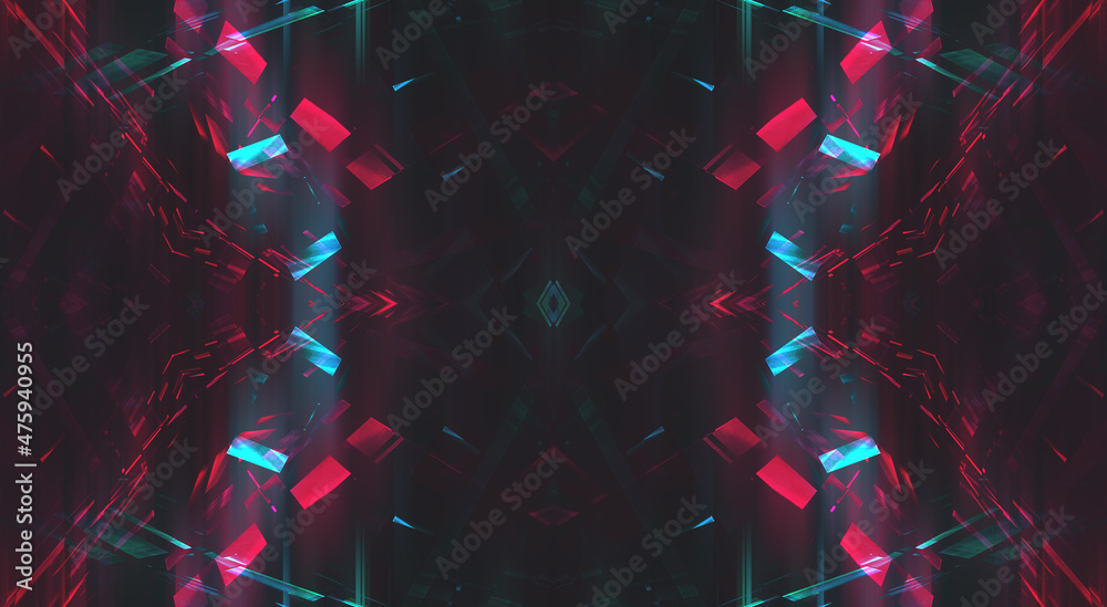Abstract neon dark futuristic background. Sci-fi space background ...