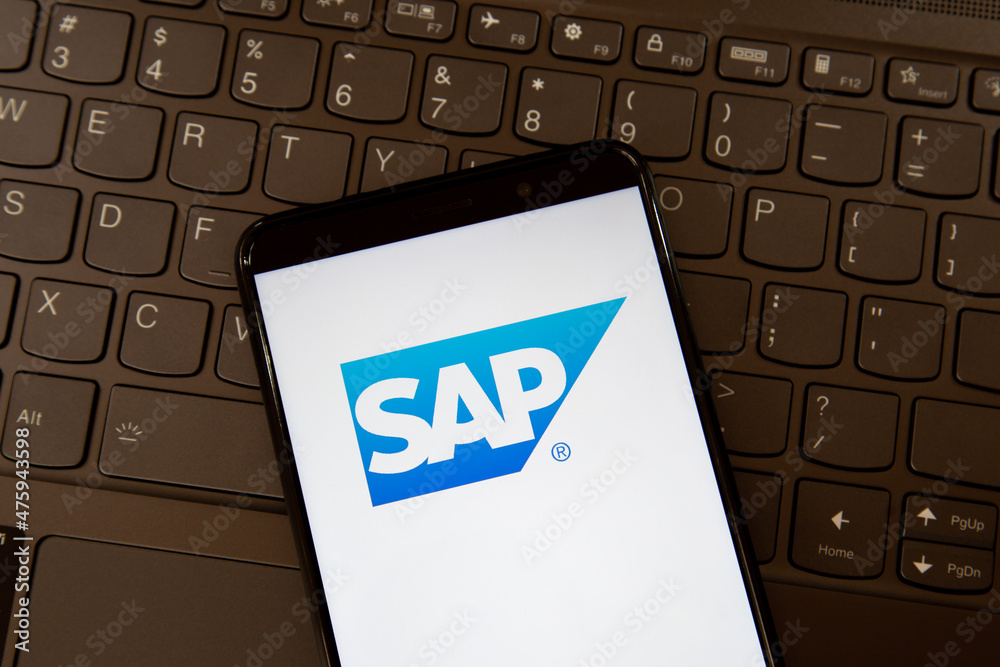 Toronto, On, Canada - December 19, 2021: SAP logo on smartphone screen ...