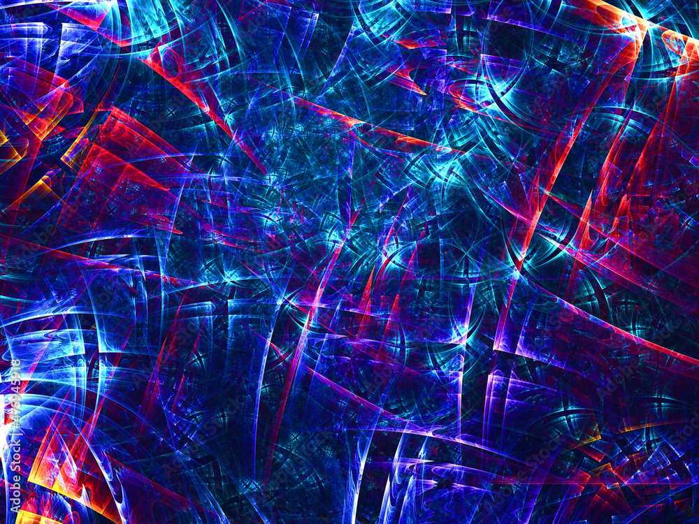 Imagen de arte digital conceptual compuesto de líneas parabólicas y ...
