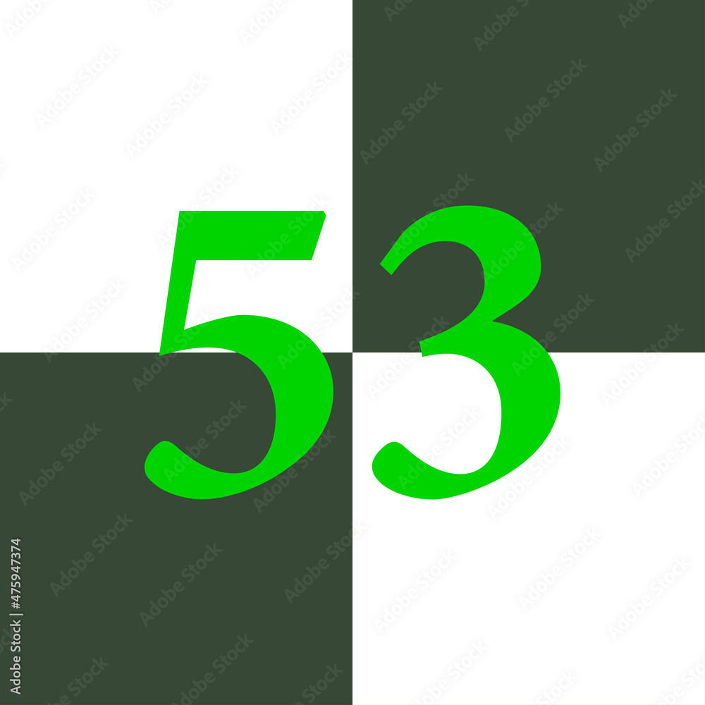 black and white number 53, chessboard design concept Stock Vector ...