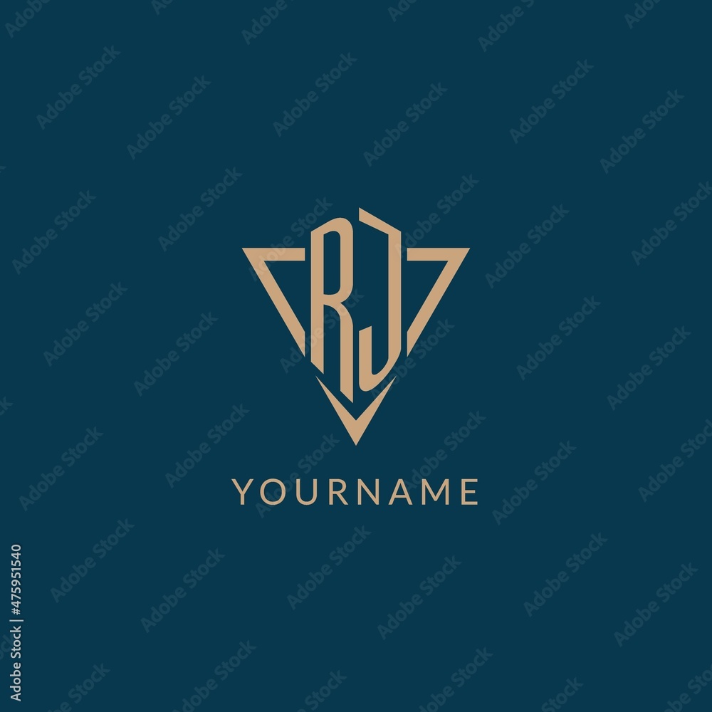RJ logo initials triangle shape style, creative logo design Stock ...